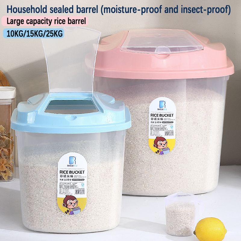 Transparent sealed rice barrel large capacity 10KG-25KG grain storage ...