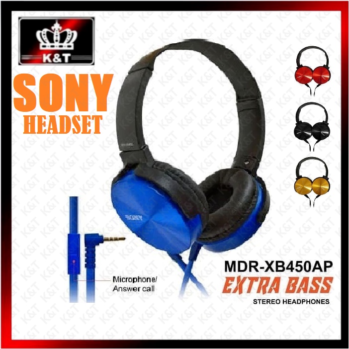 XB450 Extra Bass Headset Stereo Headphone Superbass Wired Headset ...