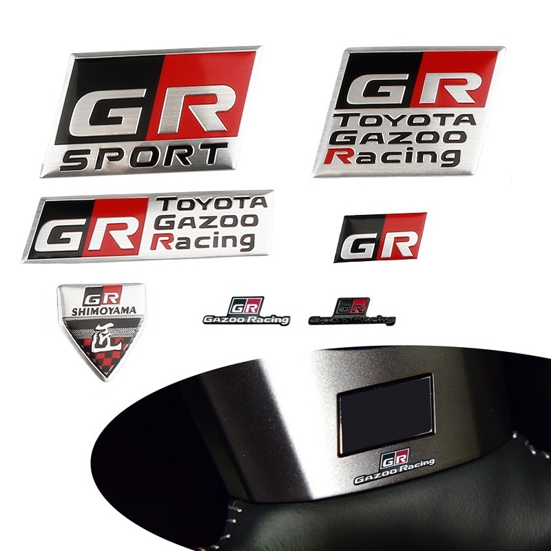 1 x Aluminum GR GAZOO RACING /GR SPORT Logo Emblem Sticker Decal ...