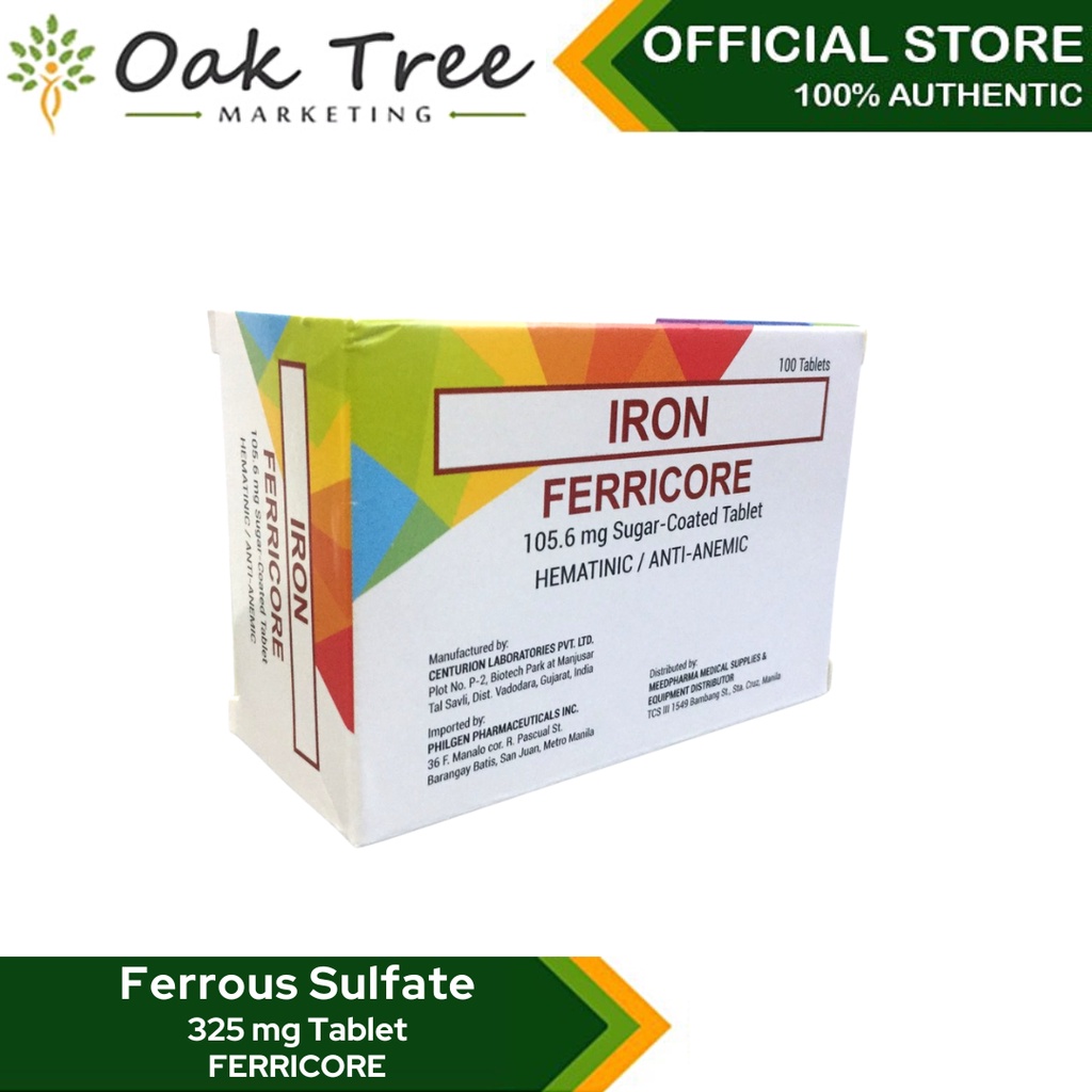 Ferrous Sulfate 325mg Tablet (FERRICORE) | Shopee Philippines