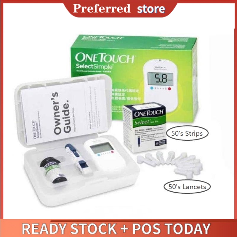 Glucometer Set 】One Touch Select Simple Blood Glucose Monitor + 50s ...