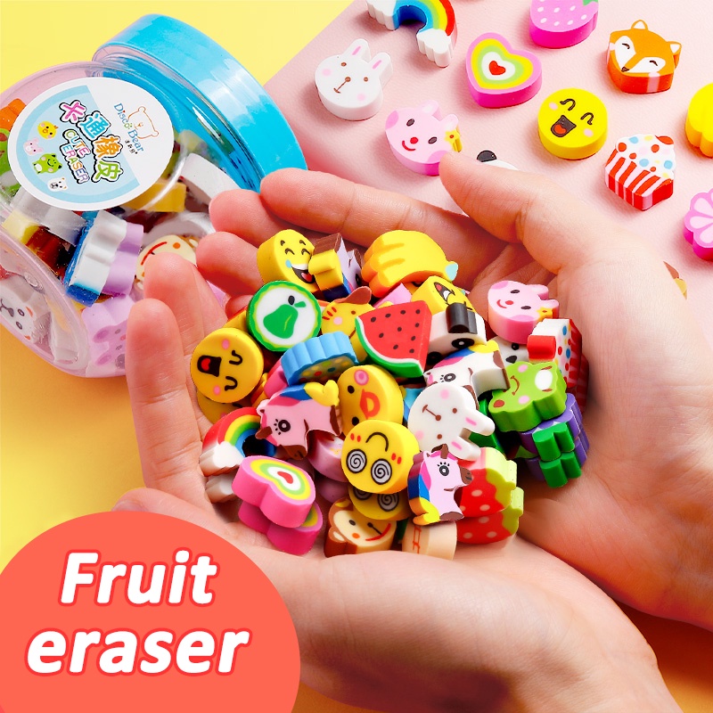 HGS 5Pcs Erasers Kid Cartoon Cute Various Fruit Shape Rubber Pencil ...
