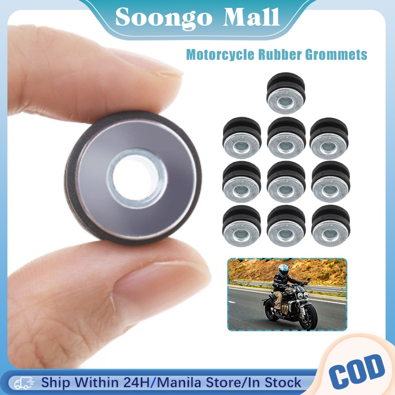 10pcs Motorcycle Grommets Bolt Kit Pressure Relief Cushion Fairing ...