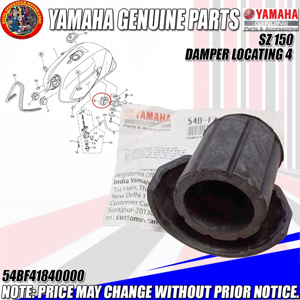 SZ 150 DAMPER LOCATING 4 (YGP) (YAMAHA) (GENUINE: 54B-F4184-00) | Shopee Philippines