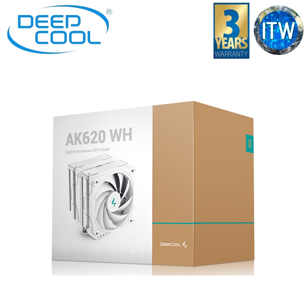 Deepcool Ak620 Dual Tower Cpu Cooler White 120mm (R-Ak620-Whnnmt-G-1 ...