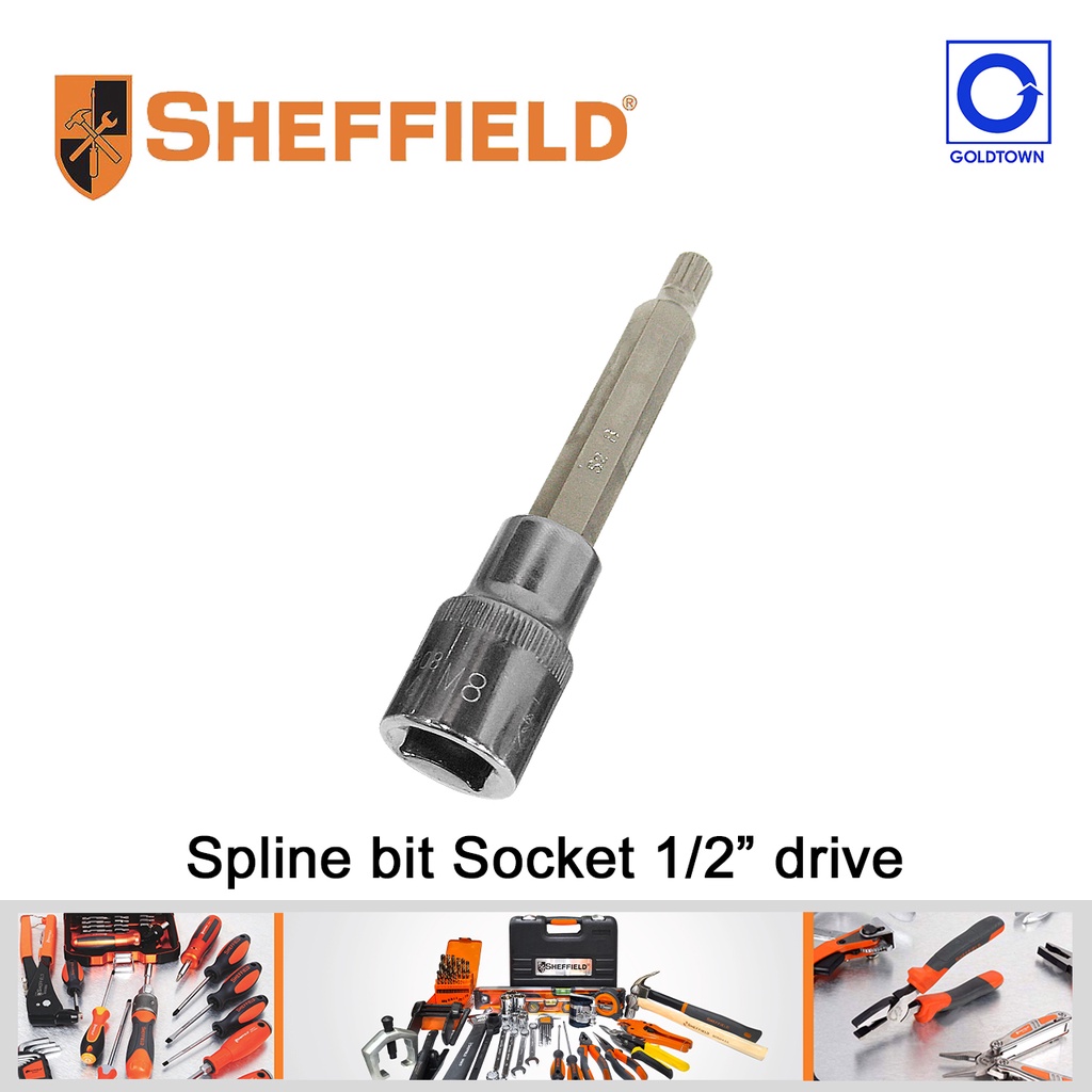 Sheffield Spline bit Socket 1/2" drive M6 to M12 x 100mm (Sold per ...