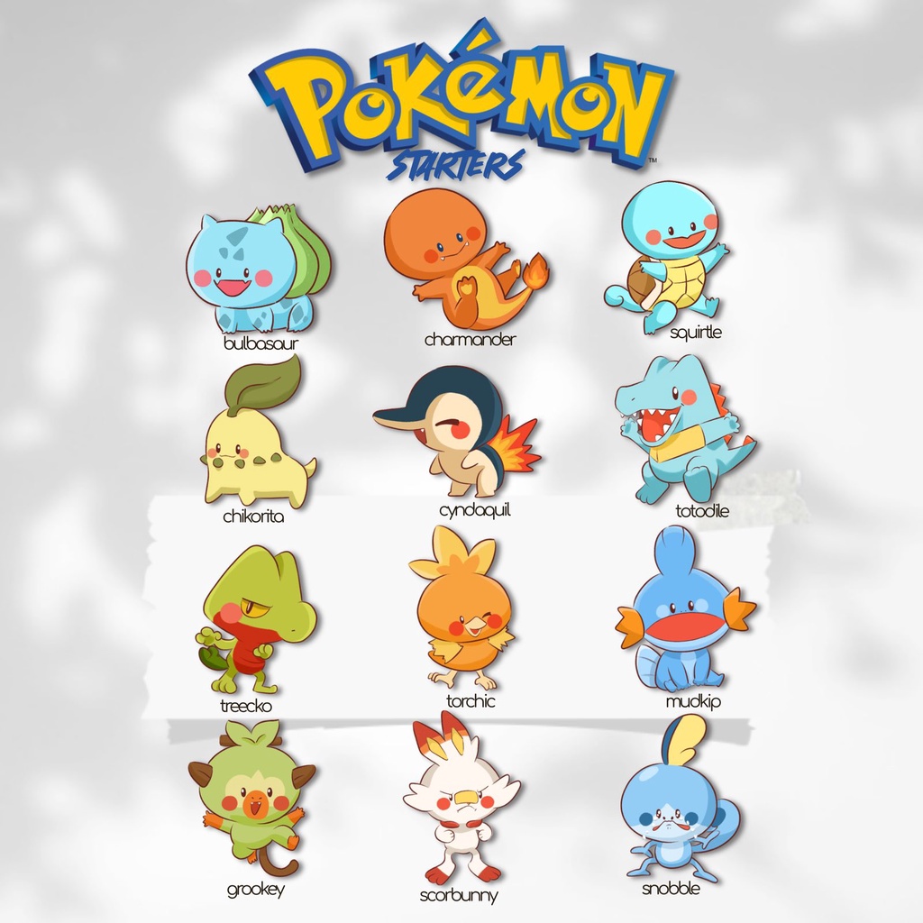 moonchiine | Pokemon Starters Waterproof Stickers/ Journal Stickers ...
