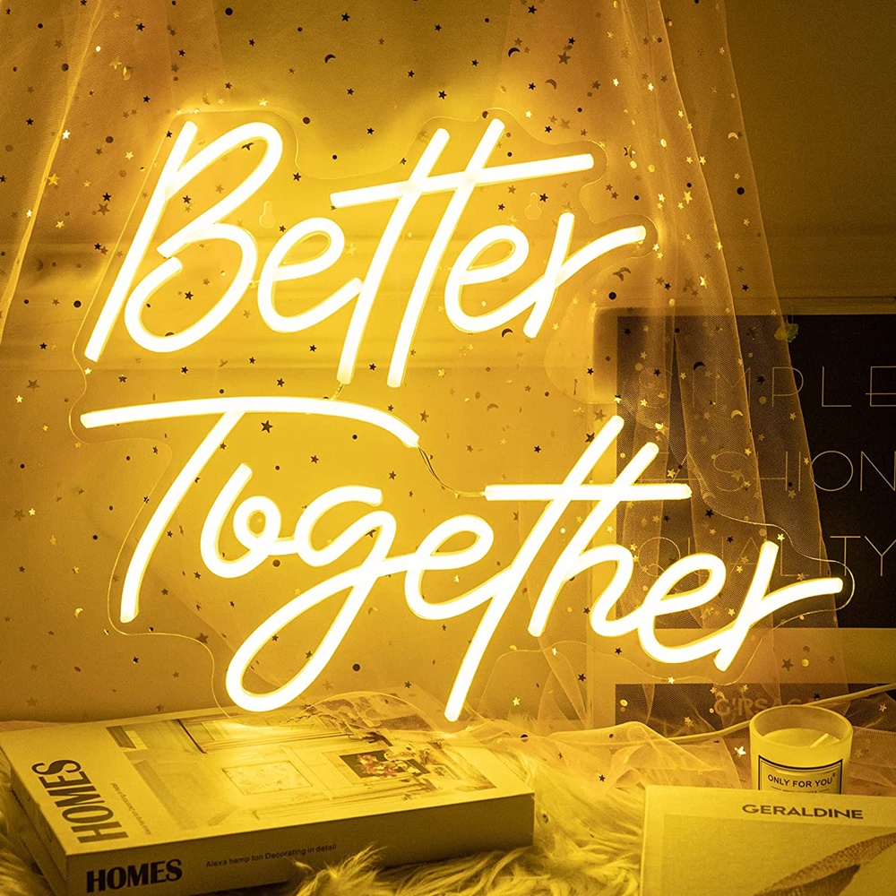 Better Together Neon Sign, Better Together Led Neon Light for Wedding ...