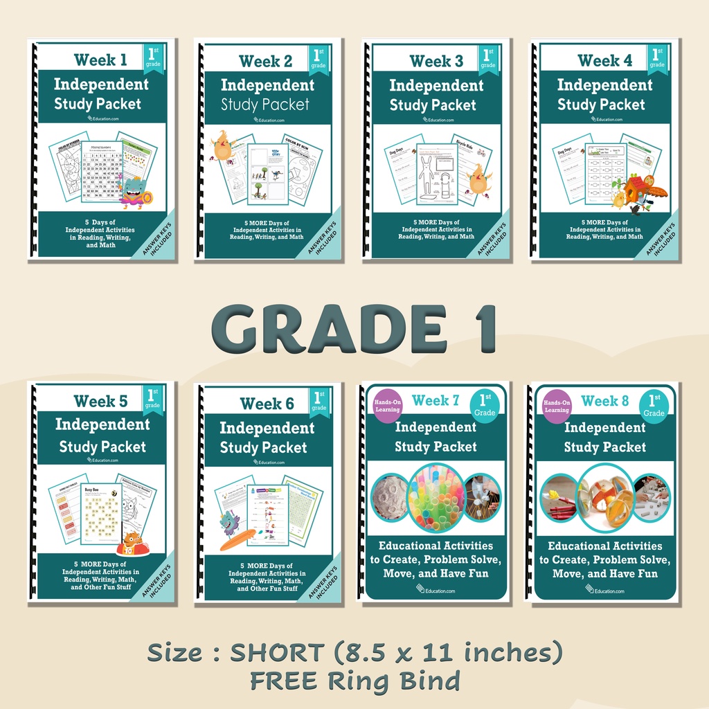 GRADE 1 Independent Study Packet (Worksheets / Workbooks) | Shopee ...