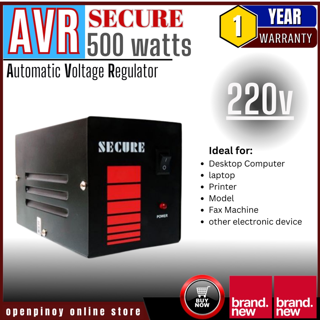 Brandnew Secure AVR 500Watts 220V | Ideal for Desktop computer and Other Electronic Devices ...