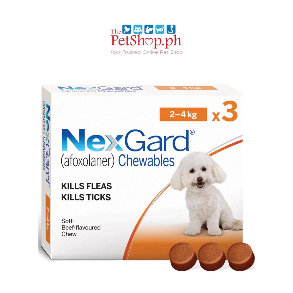 NEXGARD Anti Tick & Flea 2-4 (1 TAb) with Sticker for DOG Chewable Meds ...