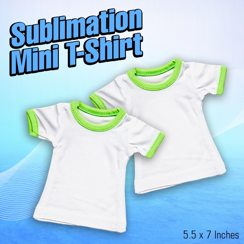 Printable White Mini T-Shirt Colored Collar & Sleeve Rim With Hanger ...