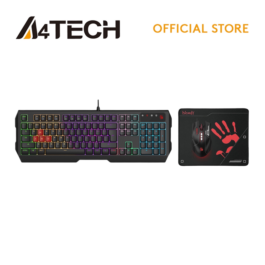 A4Tech Bloody B1700 Neon Effects Gaming Mouse Pad, Keyboard and Mouse ...