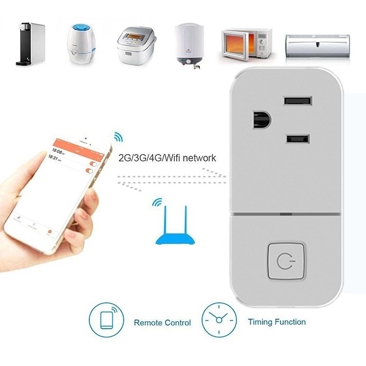 Wifi Controlled WiFi Smart Socket Wifi Smart Plug Adapter with Timer ...