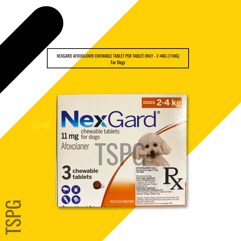 NexGard Afoxolaner 2-4kg Chewable Tablet for Dog 11mg PER TABLET (PER ...