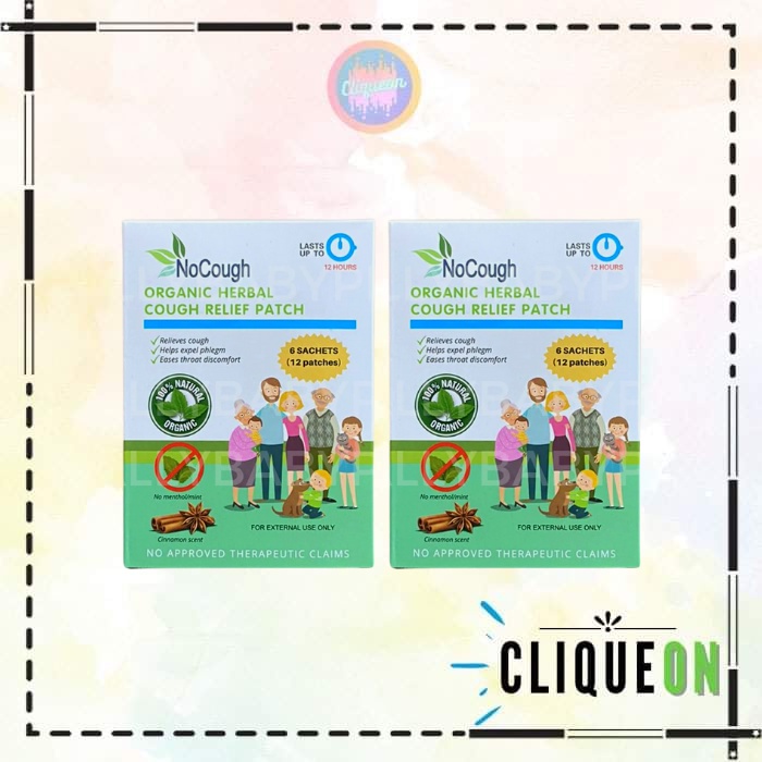 No Cough 2 Packs 12 Sachets = 24 Patches All natural Organic and Herbal ...