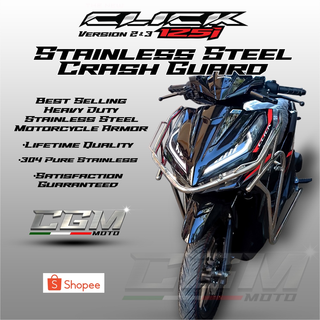 ⭐️Honda Click V2/V3/V4 125i/150i Full Armor Crash Guard w/MDL Bracket ...