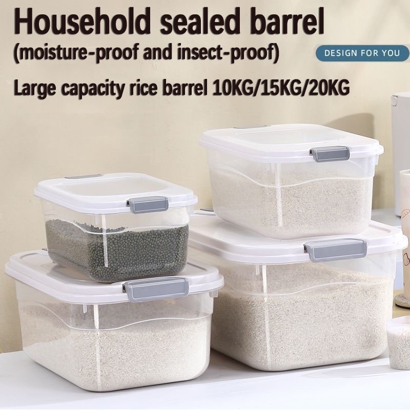 Household storage barrel 20KG large capacity rice barrel sealed flour ...