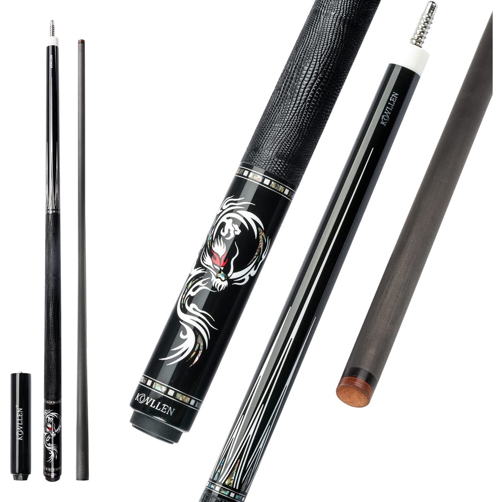KONLLEN AING Series Carbon Fiber Pool Cue Stick Handmade Dragon Real ...
