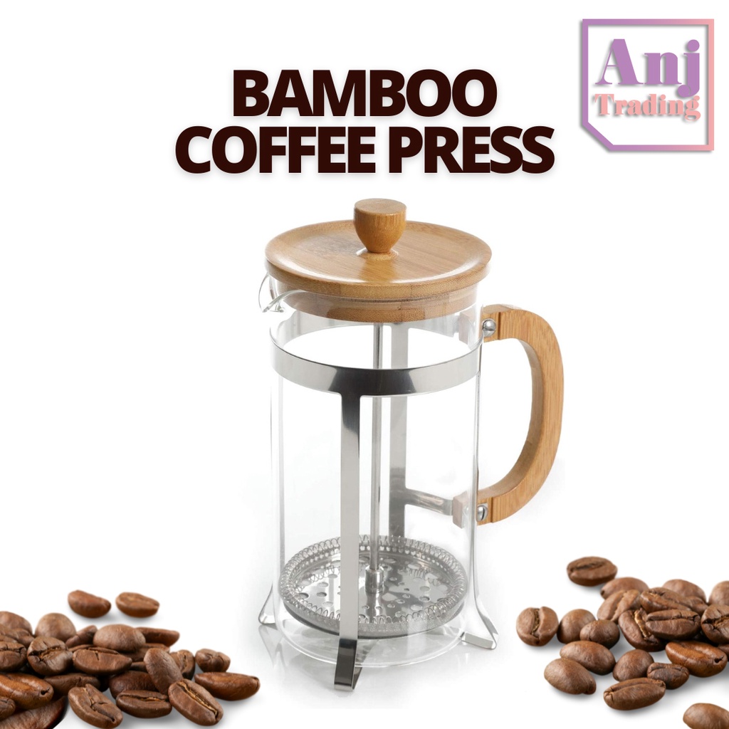 Bamboo Coffee Maker Press Maximum Flavor 2 Cup Capacity Bamboo High ...