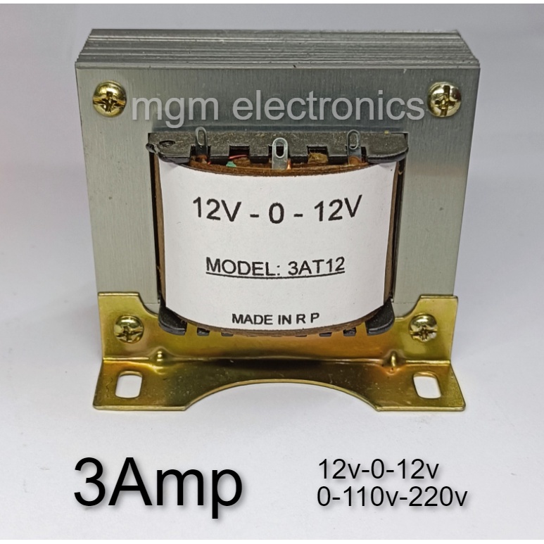 TRANSFORMER 3Amp 12V x 2 center tap Secondary Voltage, Primary Voltage ...