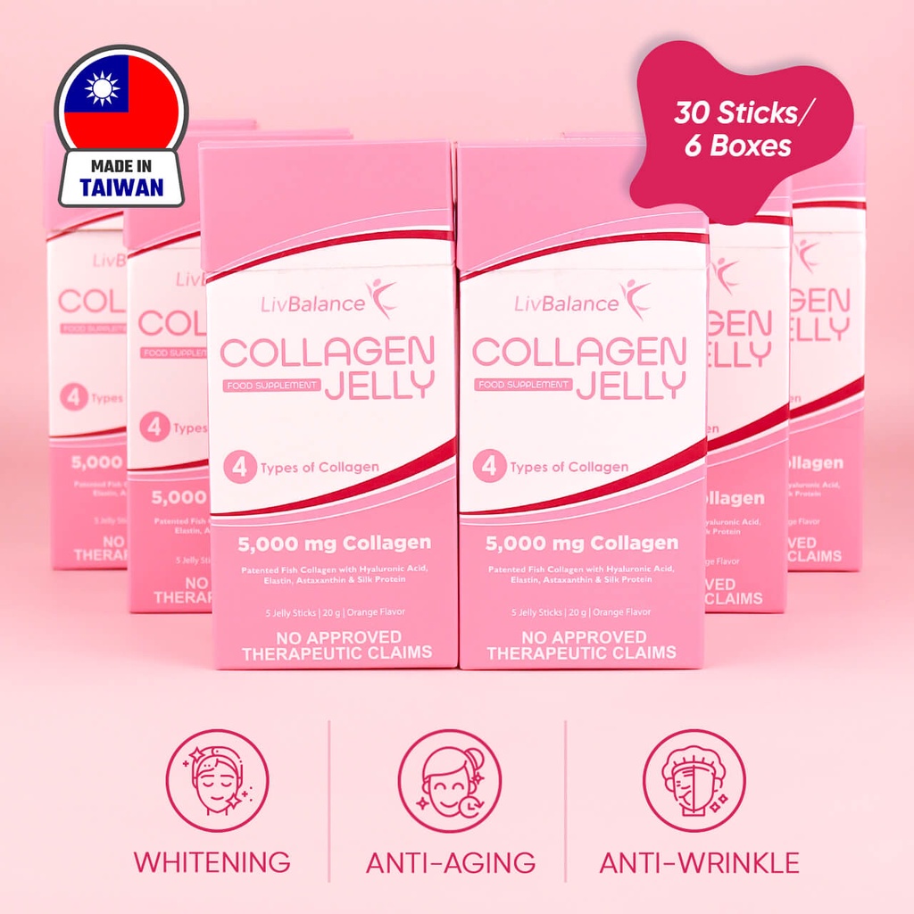 LivBalance Collagen Jelly (30 Sachets): Age-Defying Beauty with 4 Types ...
