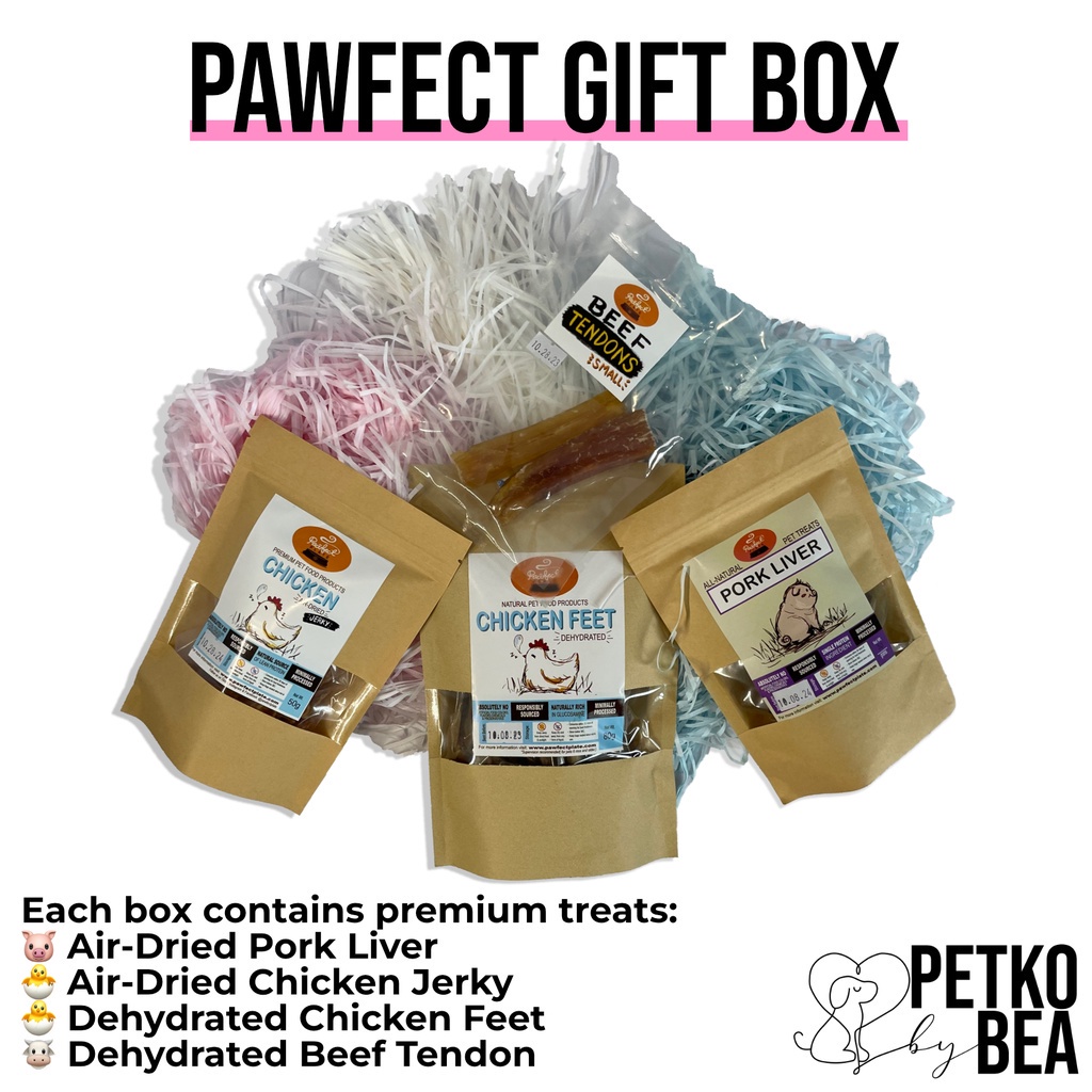 Pawfect Plate Gift Box 1-Pork Liver 1-Chicken Jerky 1-Chicken Feet 1 ...