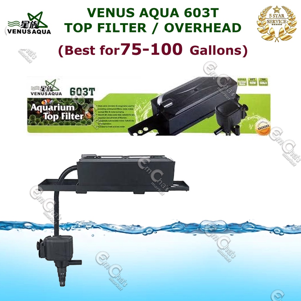 VENUS AQUA Aquarium Top Filter 603t Overhead (15 Watts) For 75-100 ...