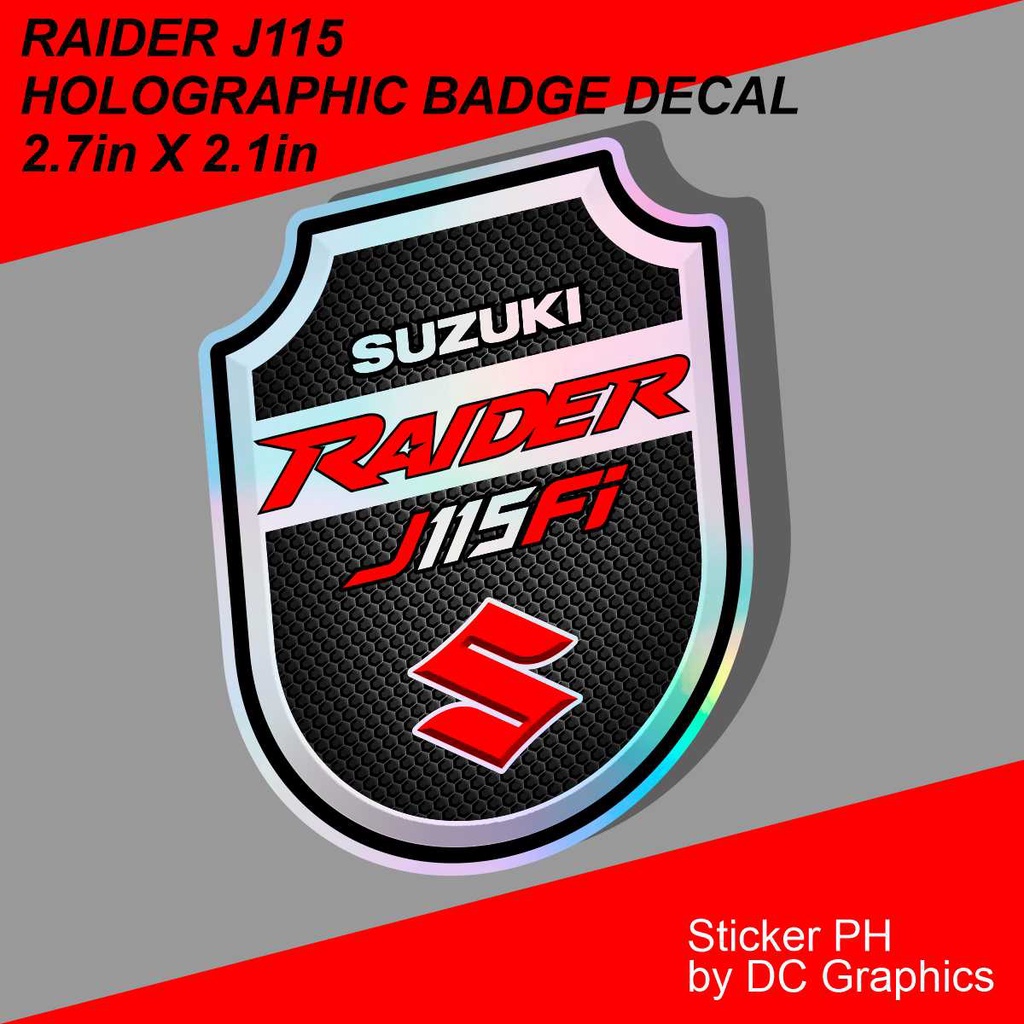 SUZUKI RAIDER J115 HOLOGRAPHIC BADGE DECAL | Shopee Philippines