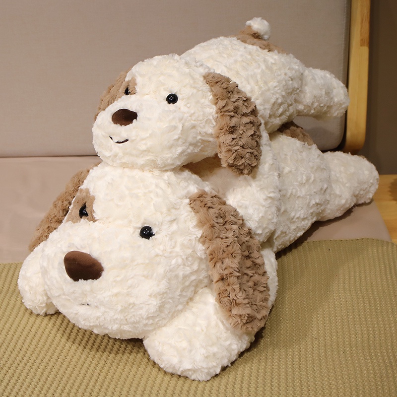 Adorable Fluffy Hair White Dog Plushie Soft Puppy Plush Toy Stuffed ...