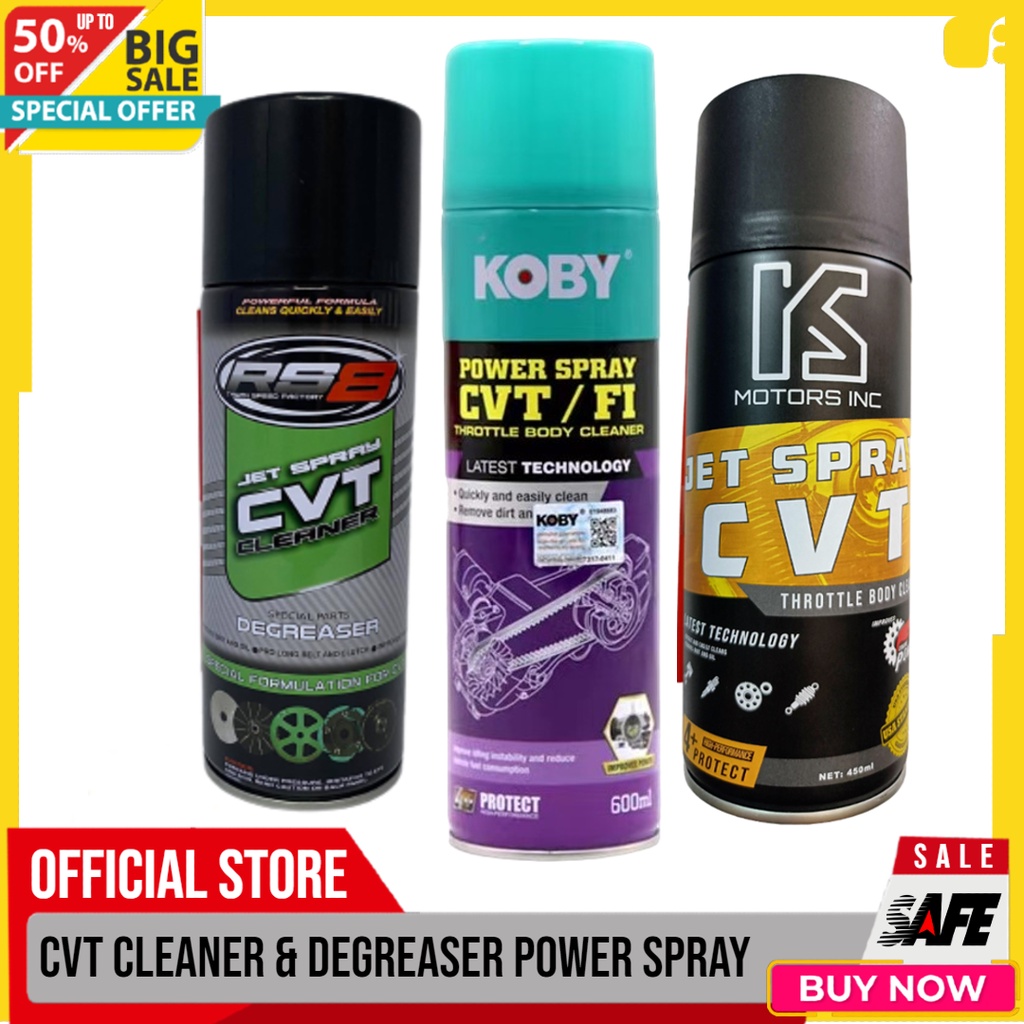 KOBY CVT CLEANER Power Spray / FI Throttle Body Cleaner 450ml/600ml ...