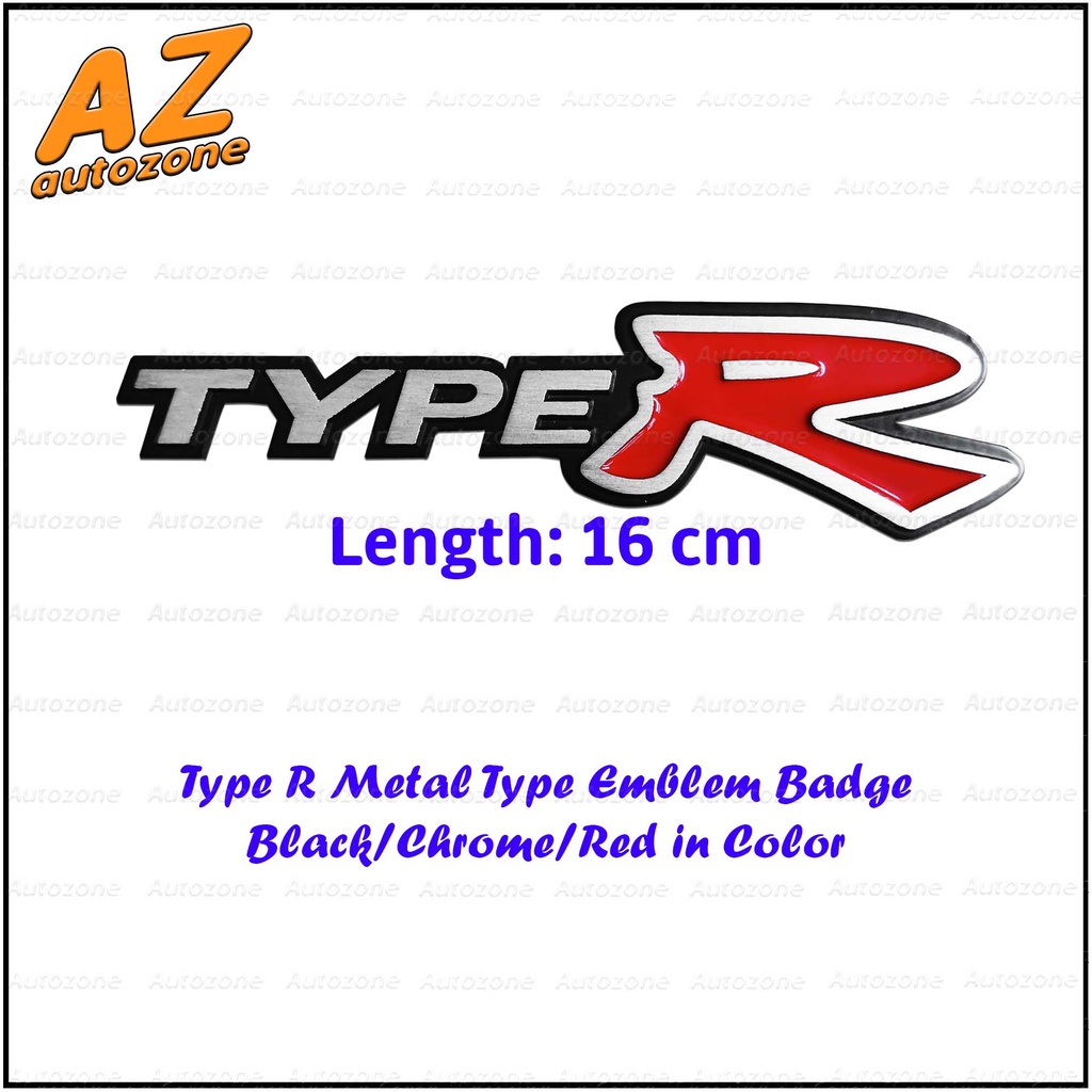 Type R Emblem Badge Logo for Honda Cars 16cm | Shopee Philippines