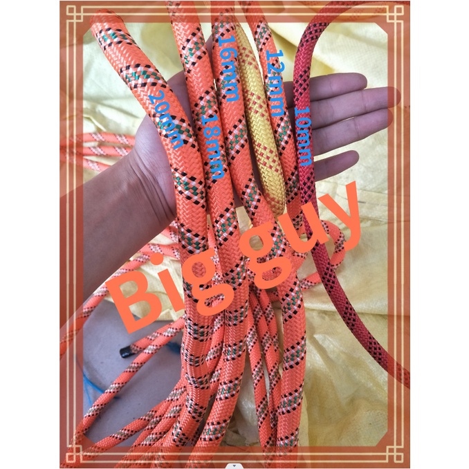 16mm*50m/100m/200m climbing rope/static rope/safety rescue rope/fire rope with 2 climbing ...