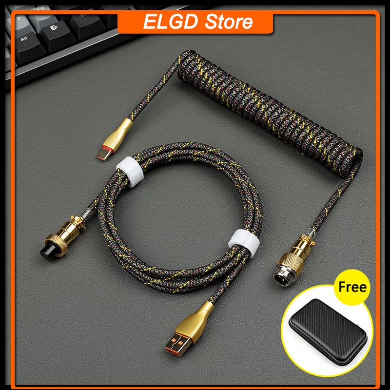 Mechanical keyboard customized spiral cable USB C-type charging box ...