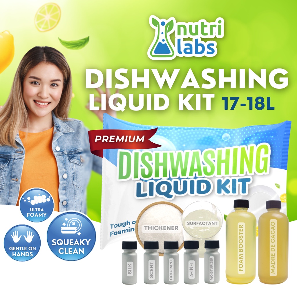 Nutrilabs Premium Dishwashing Liquid Kit 17-18 Liters Yield with Foam ...