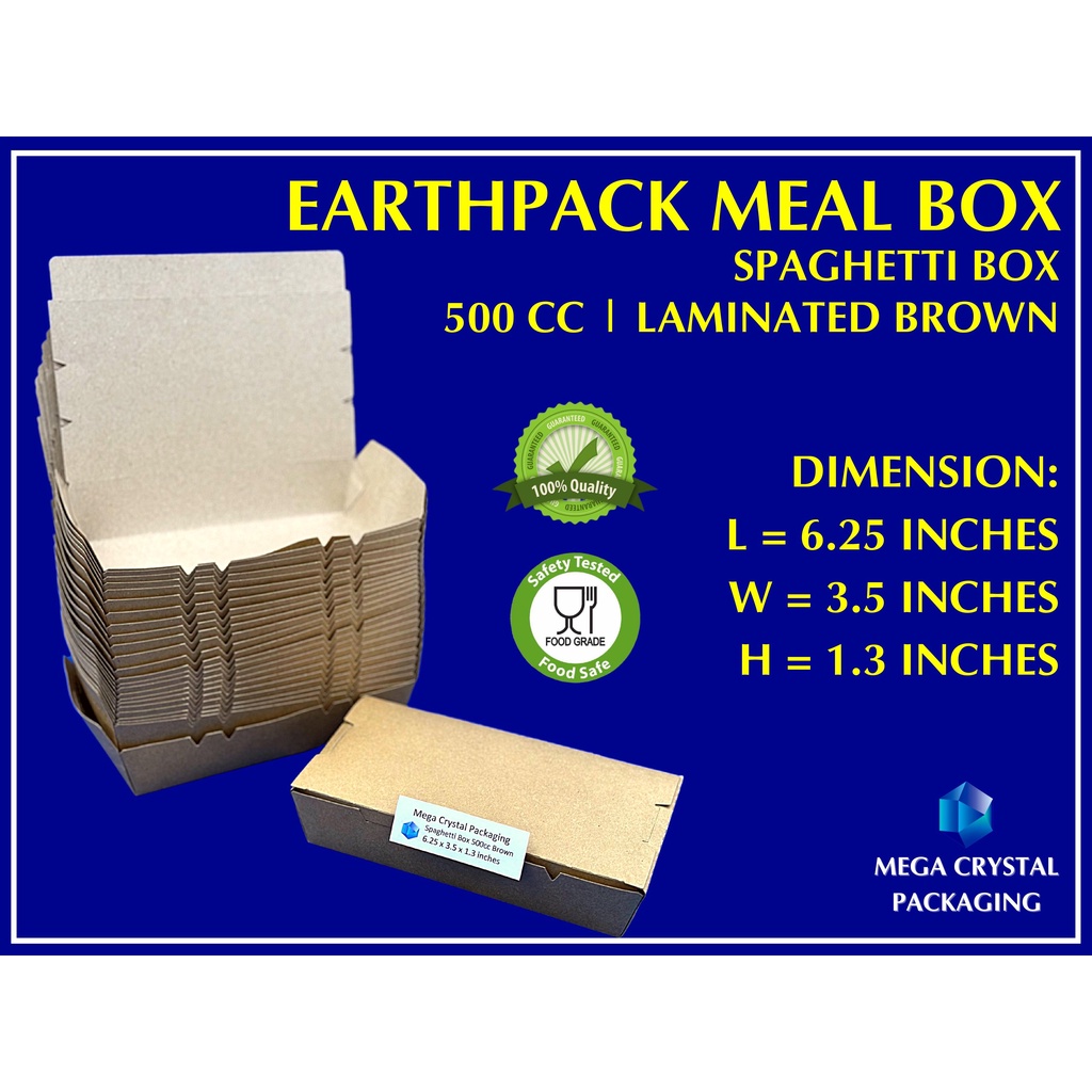 Earthpack Spaghetti 500cc Laminated Brown ( 25 pcs. Per Pack ) Lunch ...