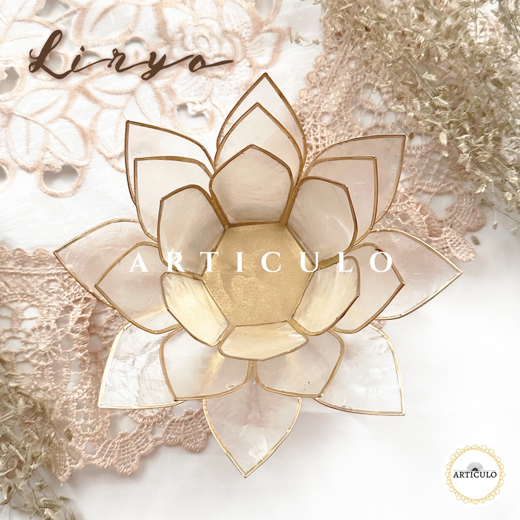 ARTICULO candleholder LIRYO lotus ( authentic capiz shell ) | Shopee ...