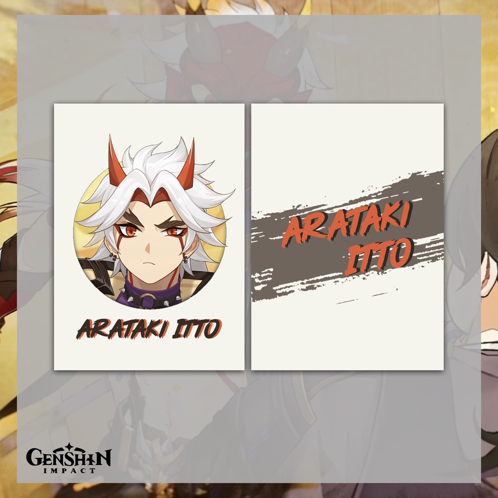 Genshin Impact Arataki Itto Themed Merch (Photocards, Postcards ...