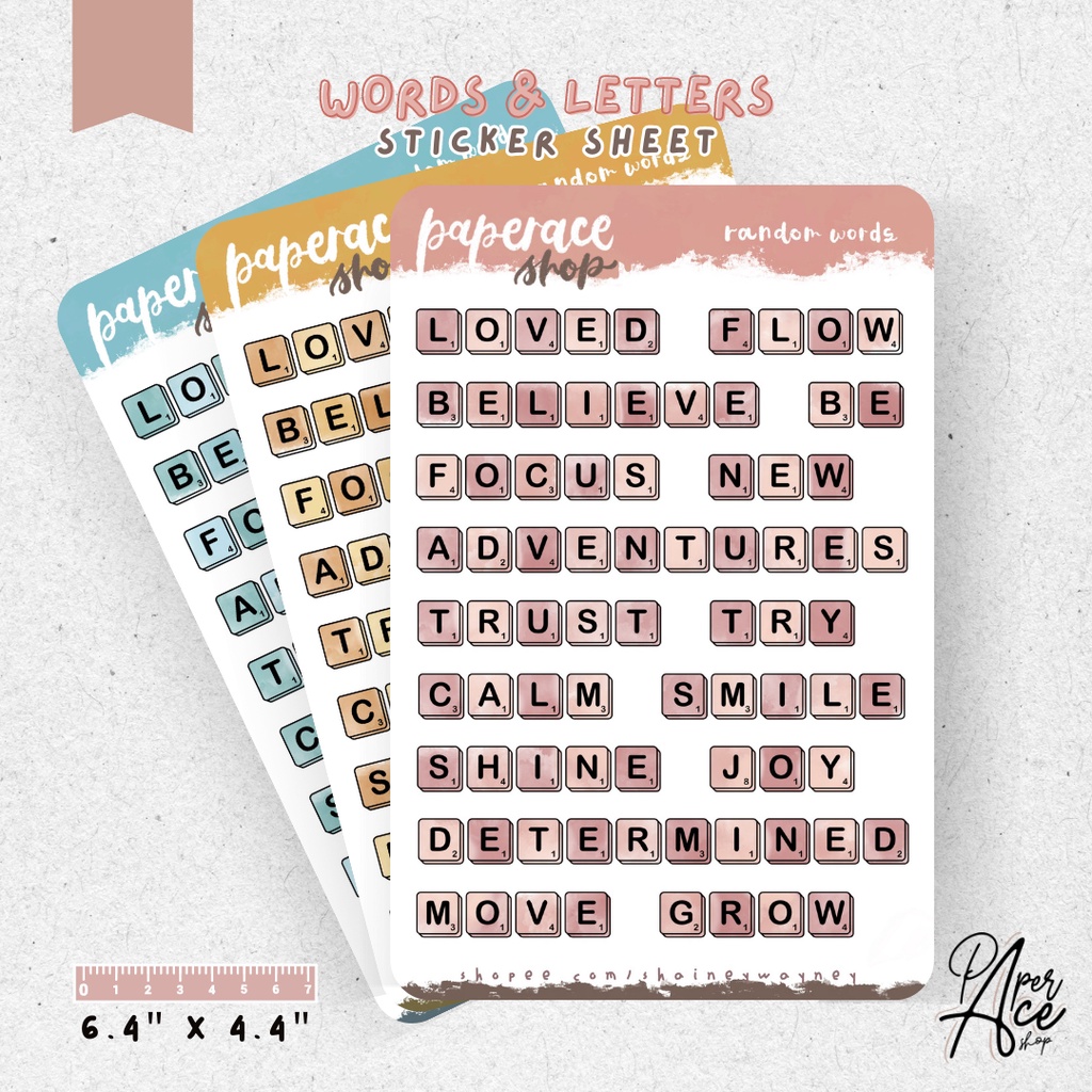 scrabble stickers random words | PE009 | for journaling planner diary ...