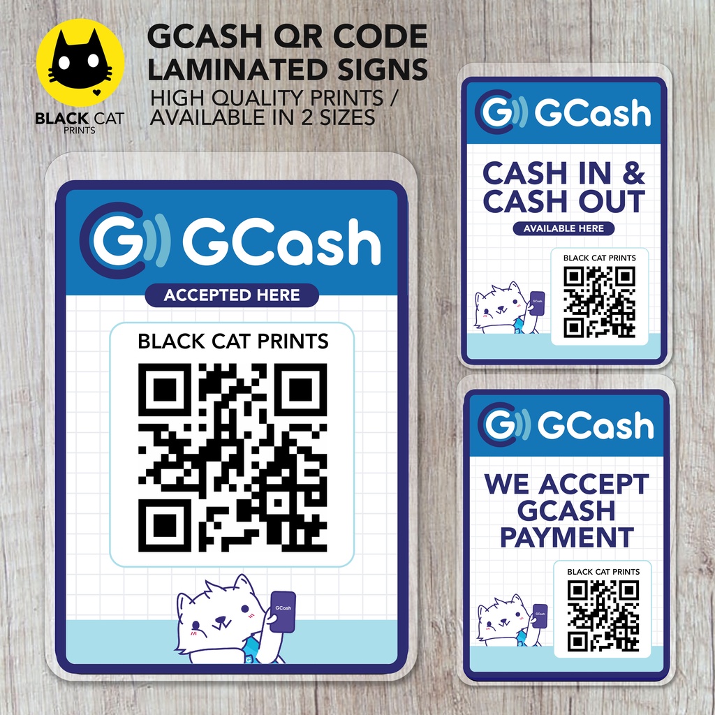 GCash Signs with QR Code / Laminated Sign / Sign Board | Shopee Philippines
