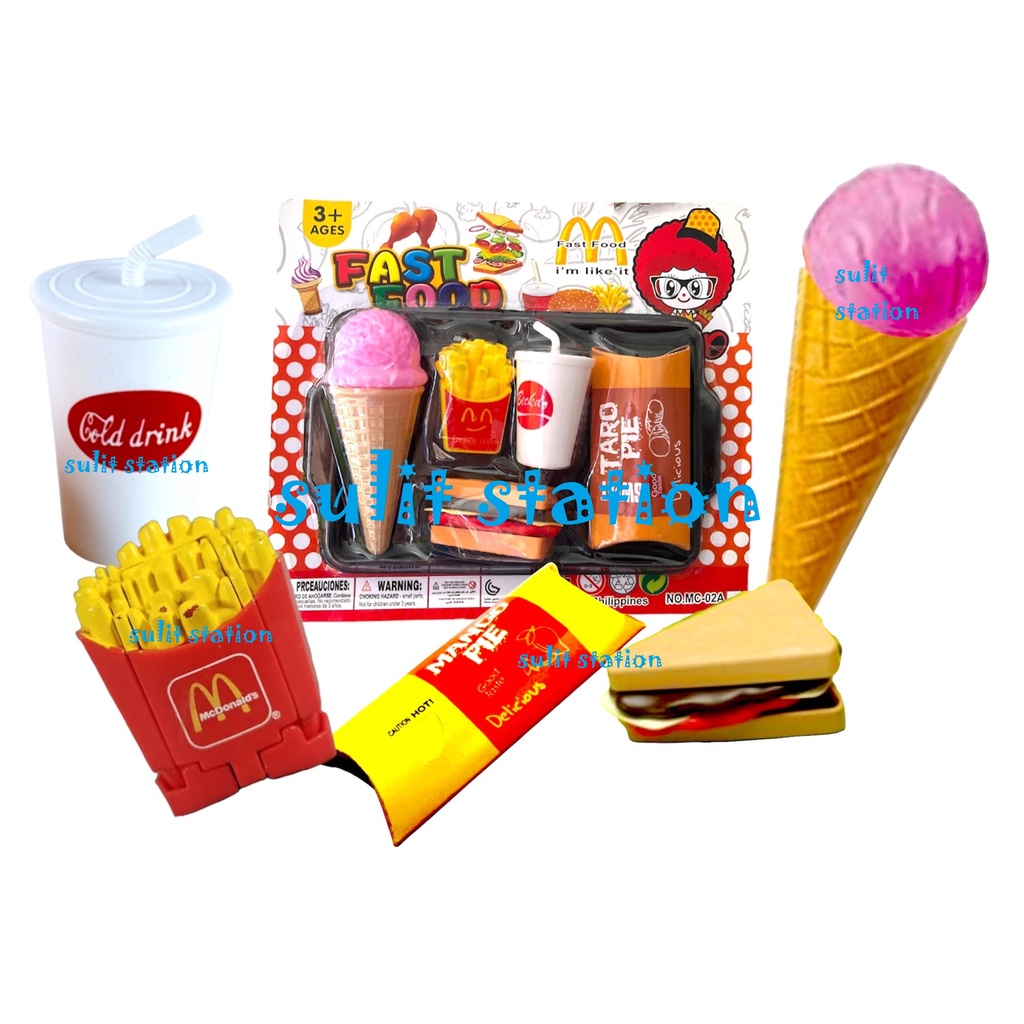 5in1 FAST FOOD FRENCH FRIES SODA SOFTDRINKS COLA ICE CREAM TARO PIE ...