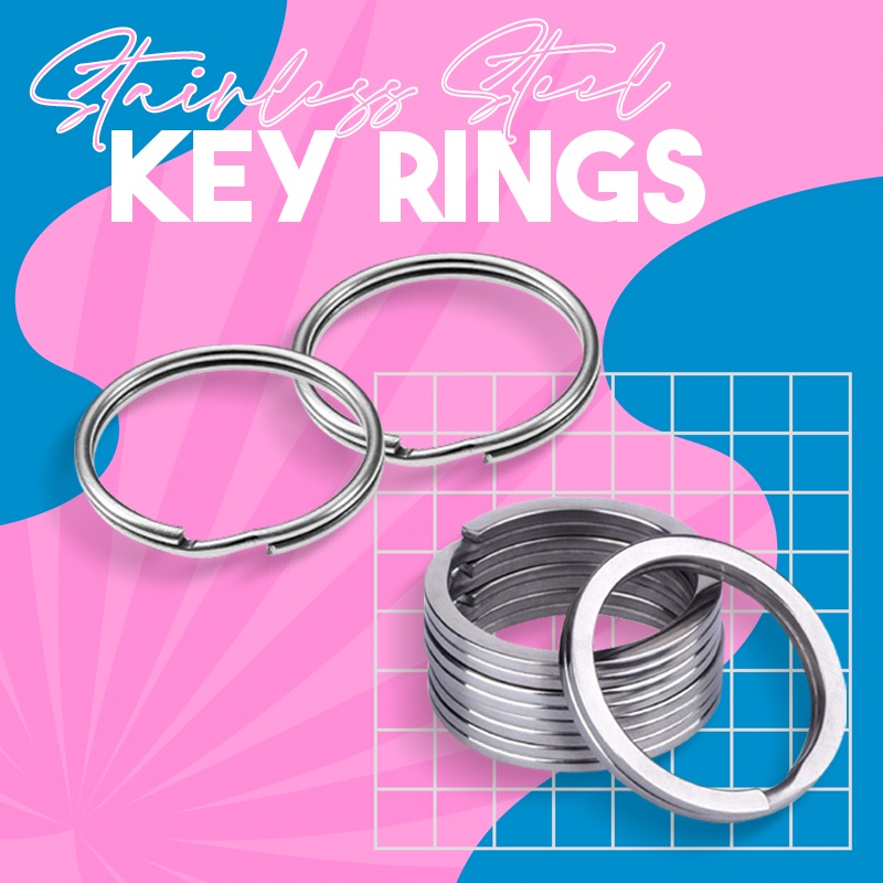 (100pcs) Stainless Steel Key Rings for Key Holder Making | Shopee ...