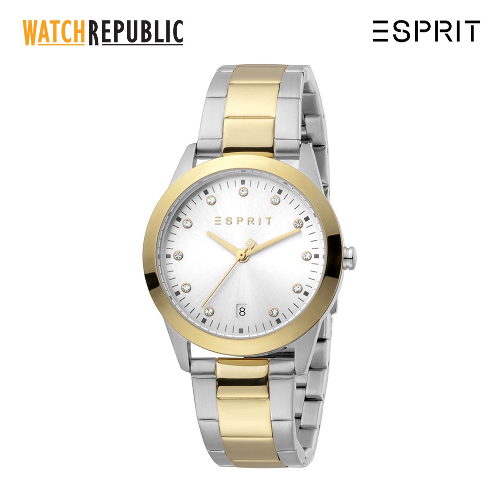 Esprit Daphne Two Tone Stainless Steel Analog Quartz Watch For Women ...