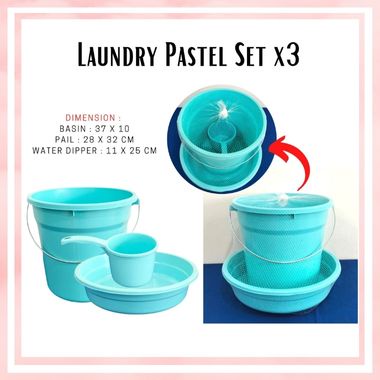 Pastel Laundry Set of 3 (Timba,Tabo,Planggana) / Laundry Set / Bathroom ...