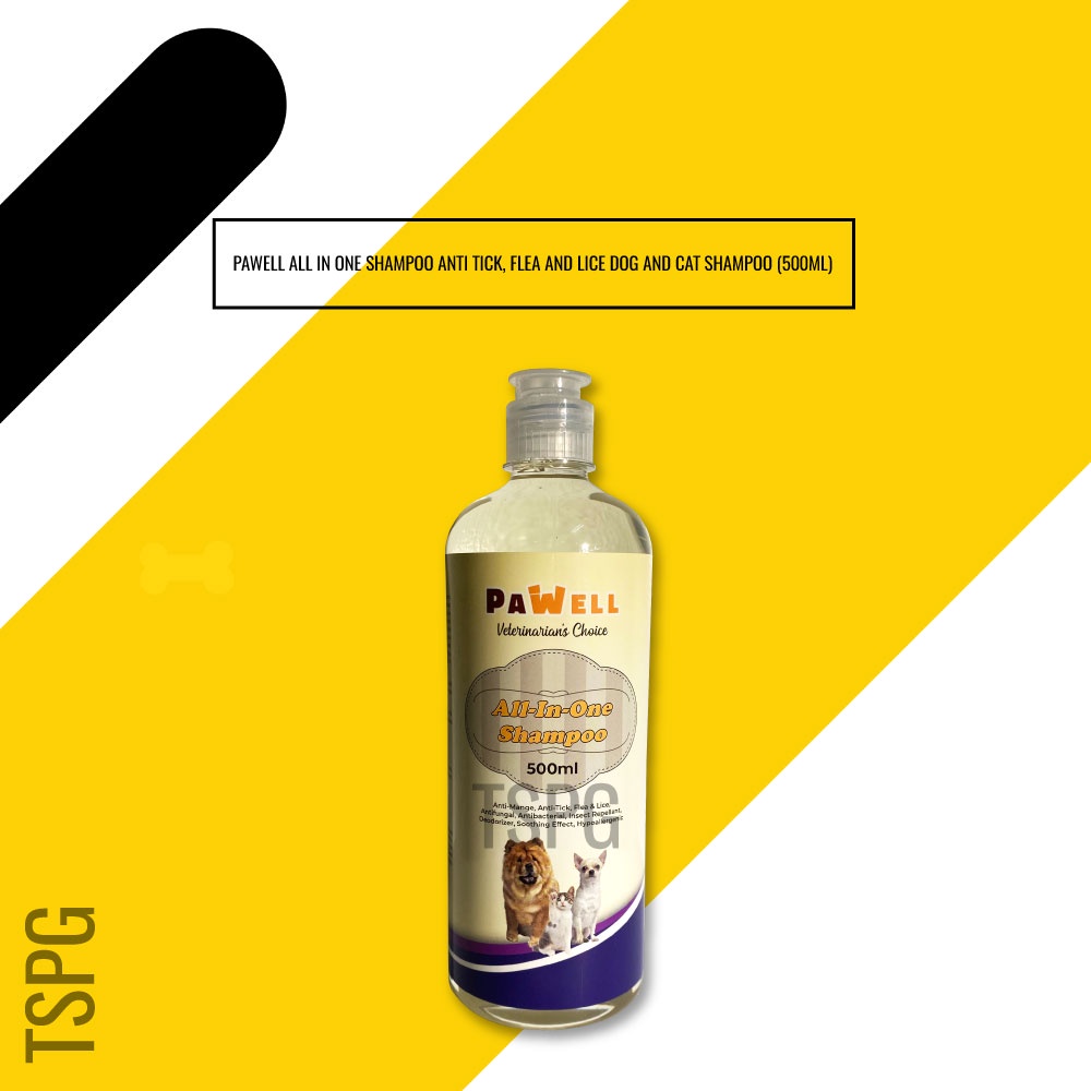 PAWELL All in One Shampoo Anti Tick, Flea and Lice Dog and Cat Shampoo ...