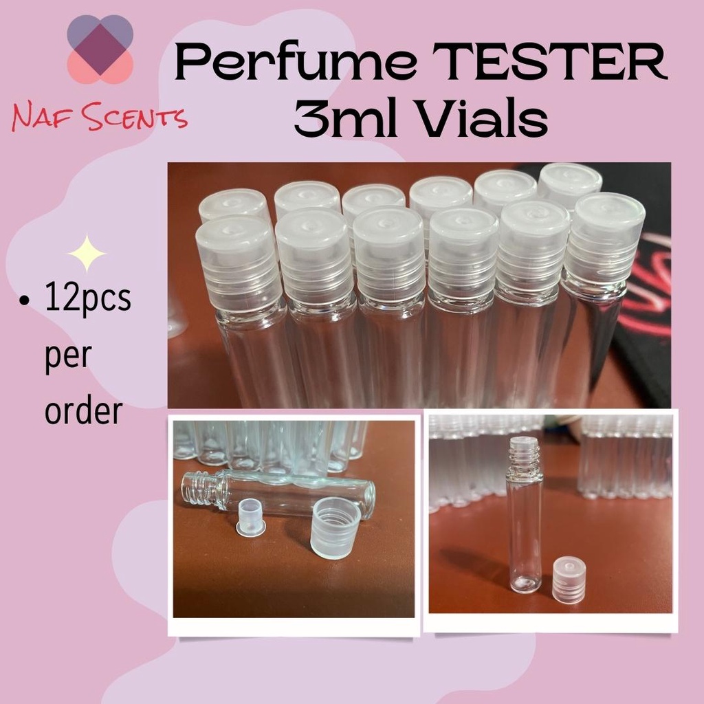EV12 12pcs 3ml to 4ml empty tester VIALS - PERFUME BUSINESS ESSENTIALS ...