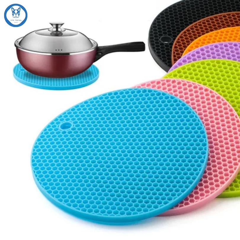 KM Silicone Pot Holders Thick Hot Pads for Kitchen Heat Resistant Non ...