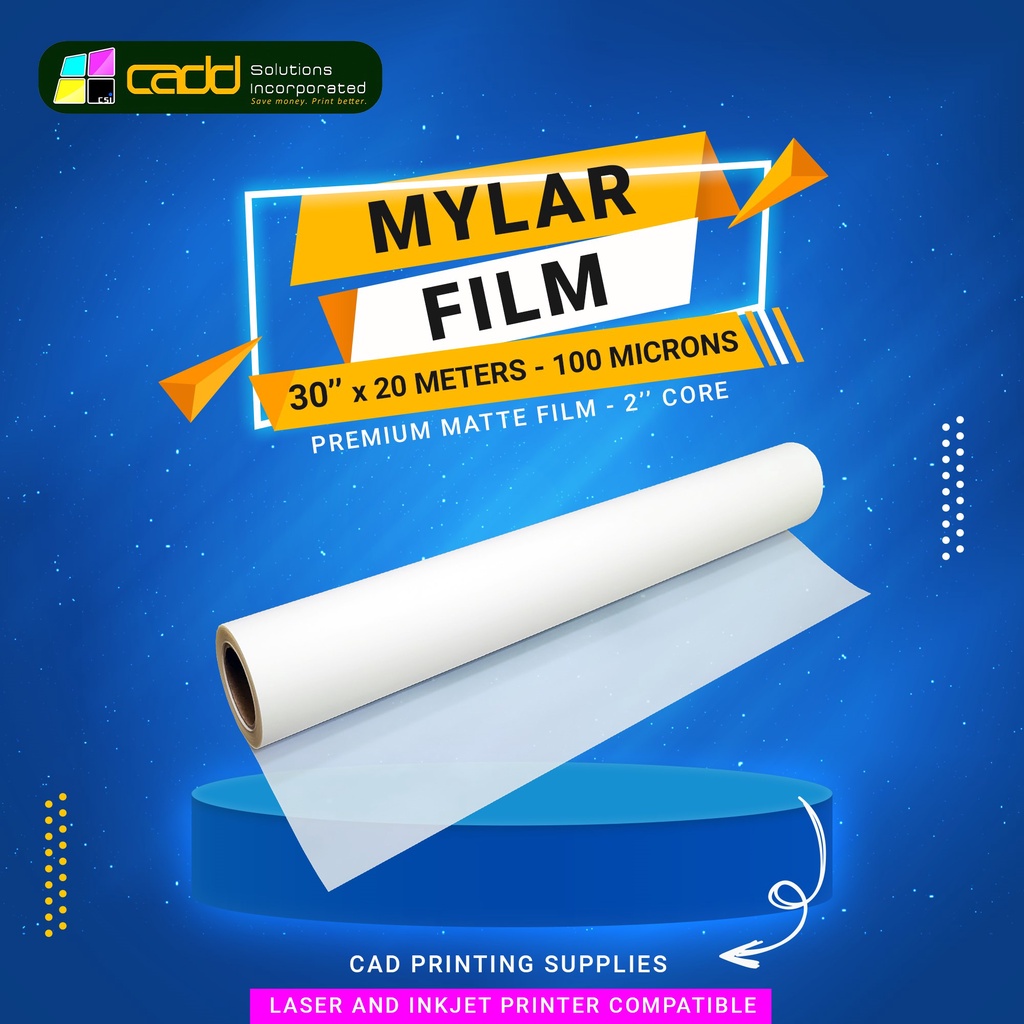 Mylar film paper 30 inches x 20 meters 100 microns PREMIUM MATTE FILM ...