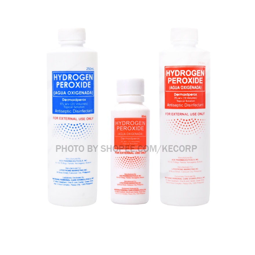 Hydrogen Peroxide 10V x 250ml (Red), Hydrogen Peroxide 20V x 250ml ...