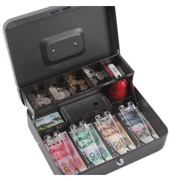 (12inches/30cm) Multipurpose Portable Metal Cash Box Vault Multilayered ...